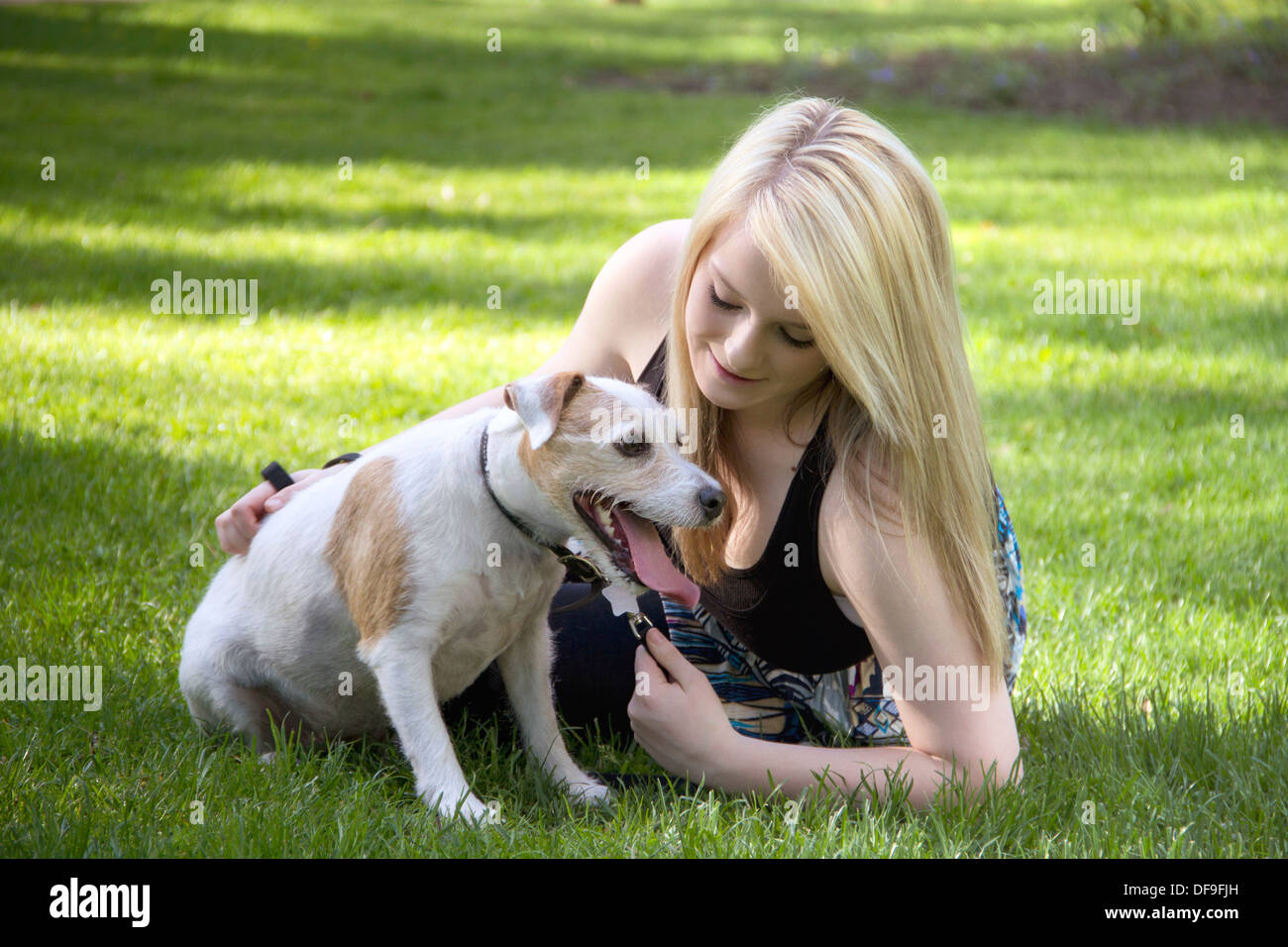 Portrait of a lady with a dog hi-res stock photography and images - Alamy