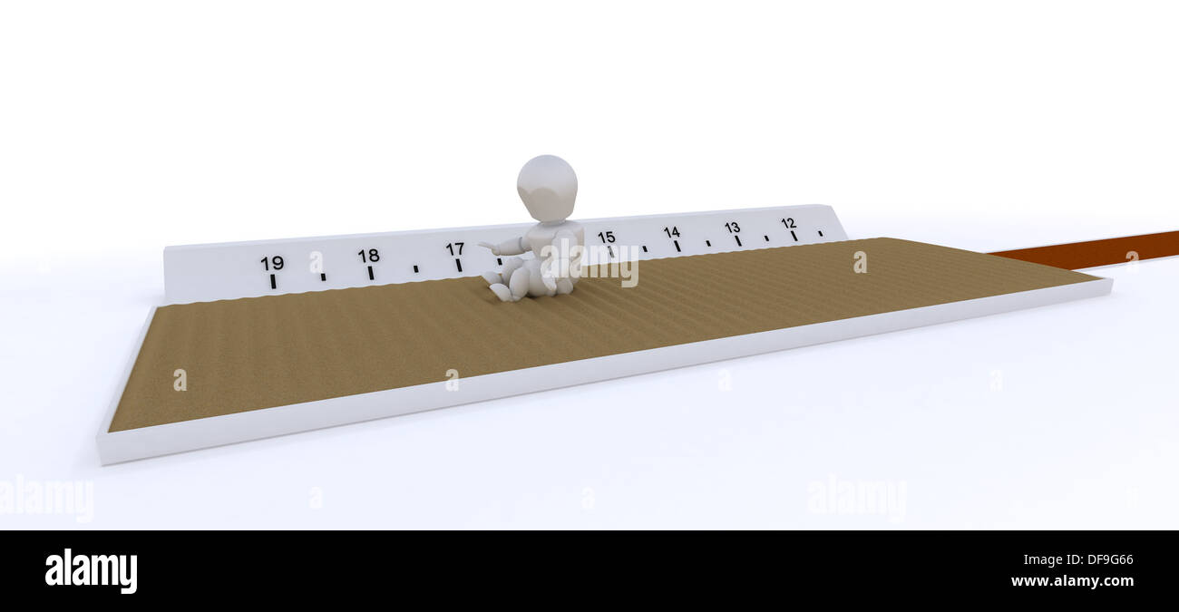 3D render of a man competing in the triple jump Stock Photo - Alamy