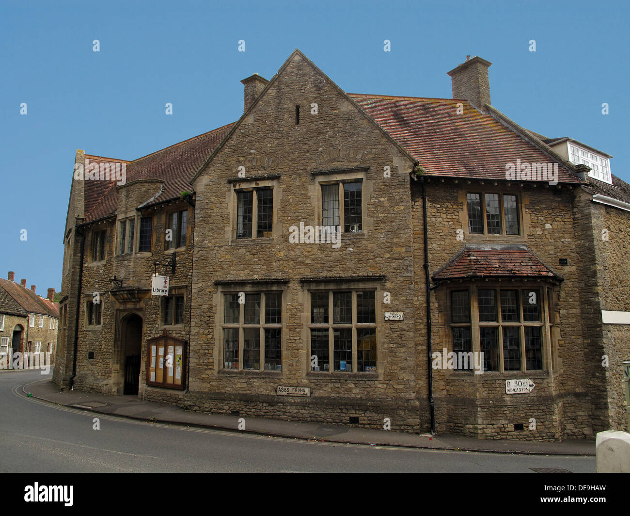 Public library in Bruton Somerset England Stock Photo - Alamy