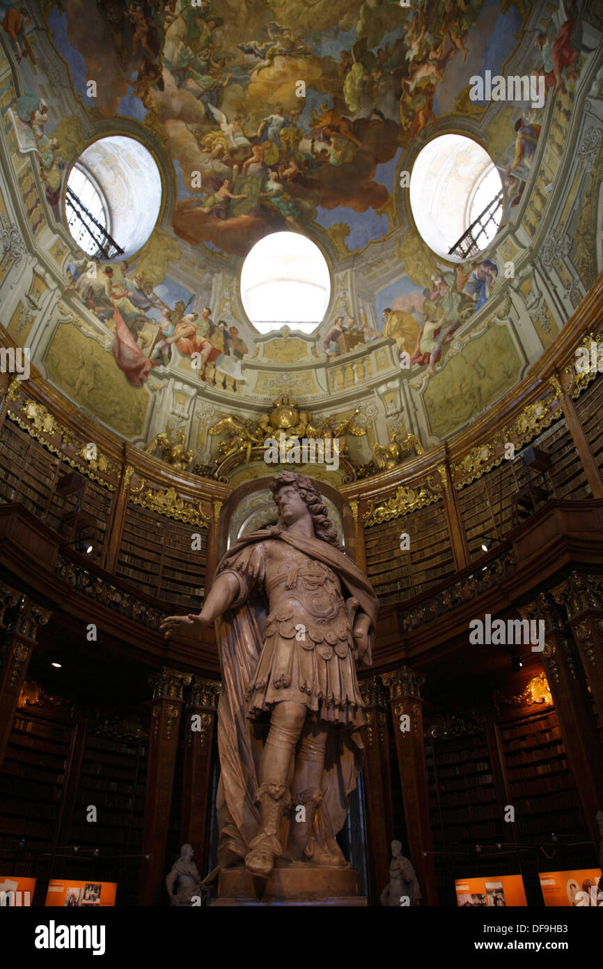 Interior, Grand Hall of the Austrian National Library, Josefsplatz ...