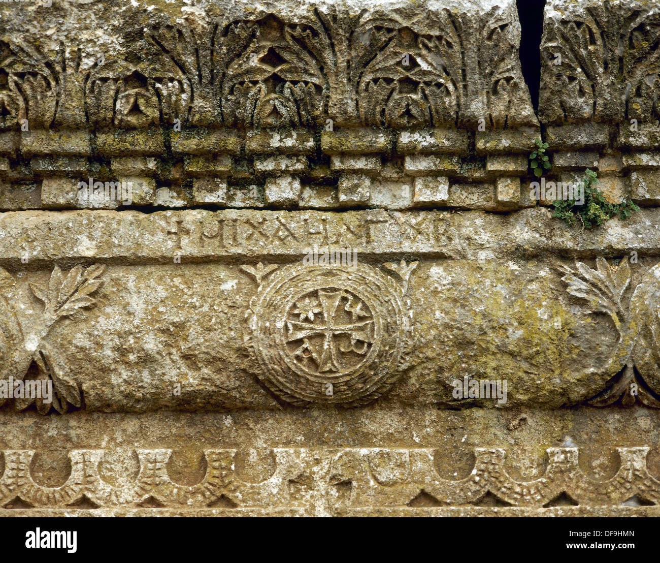 Syria. Church of Qalb Lozeh. C.460. Chi Rho detail. Near Harim Stock ...