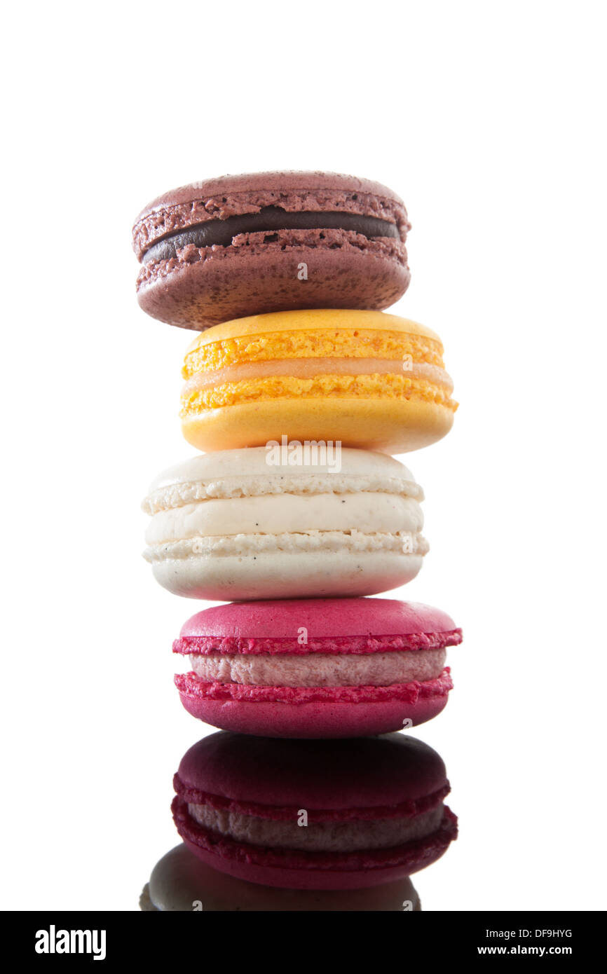 Colorful macaroons isolated on white Stock Photo - Alamy