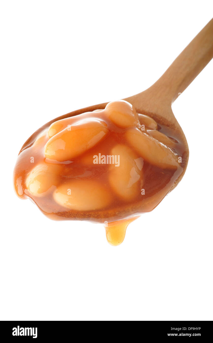 baked beans in wooden spoon Stock Photo - Alamy