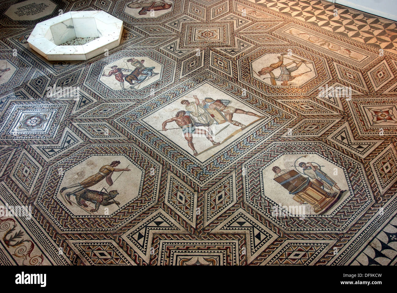 Roman mosaic floor, Mosel valley, Nennig, Saarland ,Germany Stock Photo ...