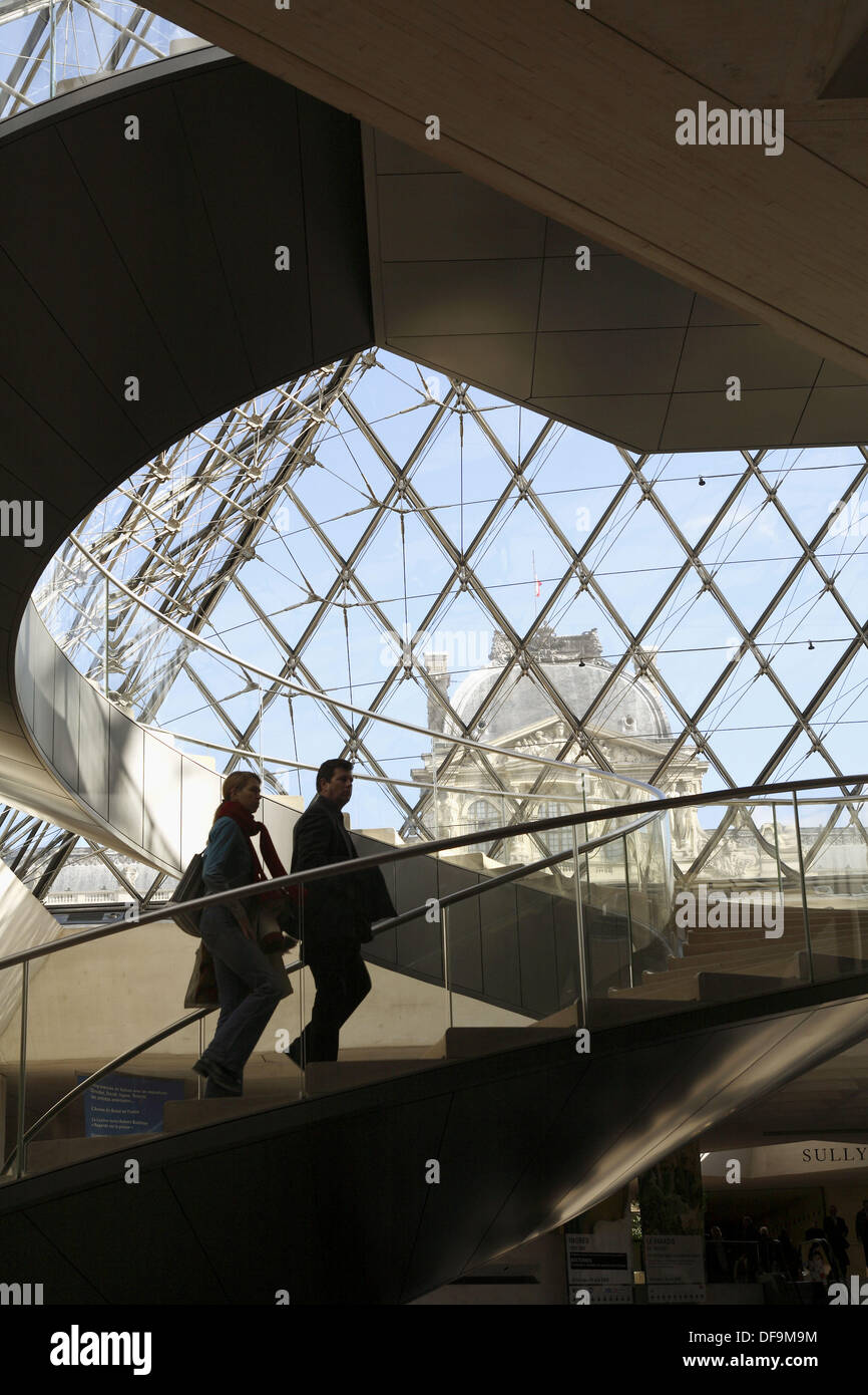 Musee du louvre stair pyramid hi-res stock photography and images - Alamy