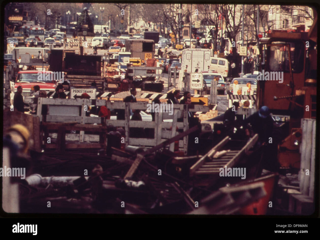 This image depicts subway construction along Connecticut Avenue, a ...