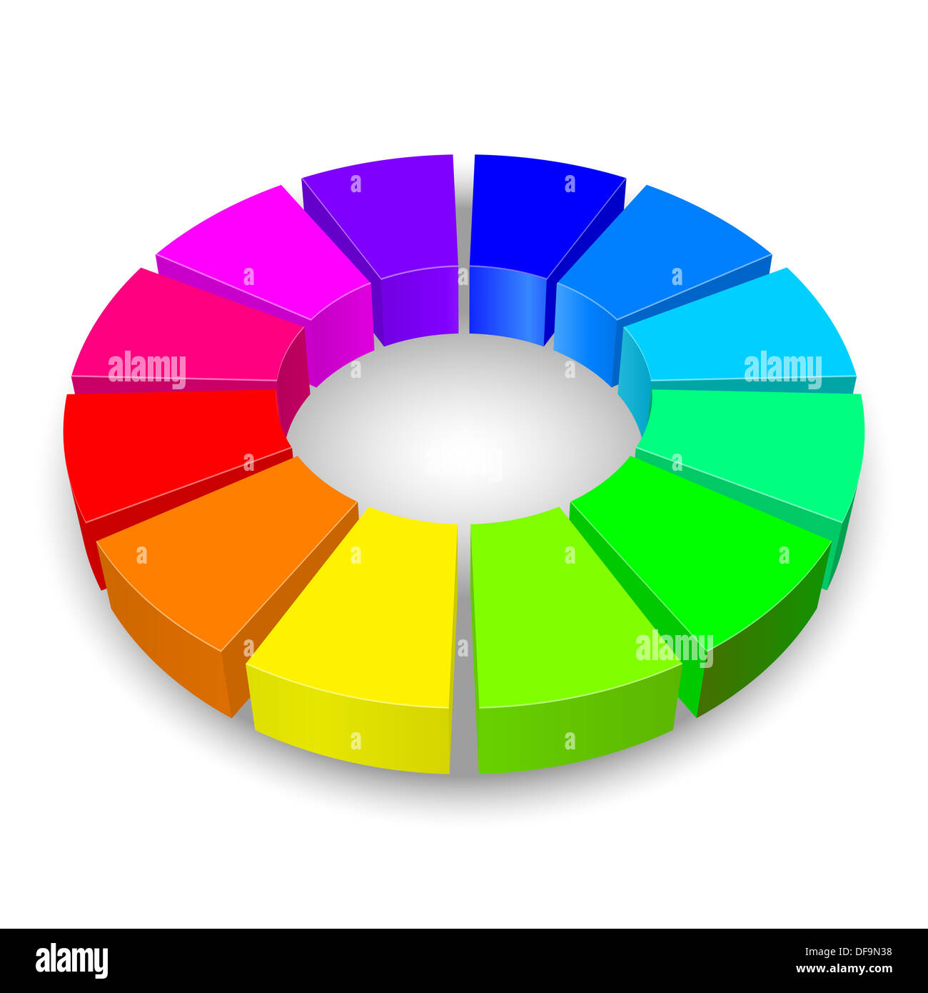 Circular diagram in rainbow colors isolated on white background Stock ...