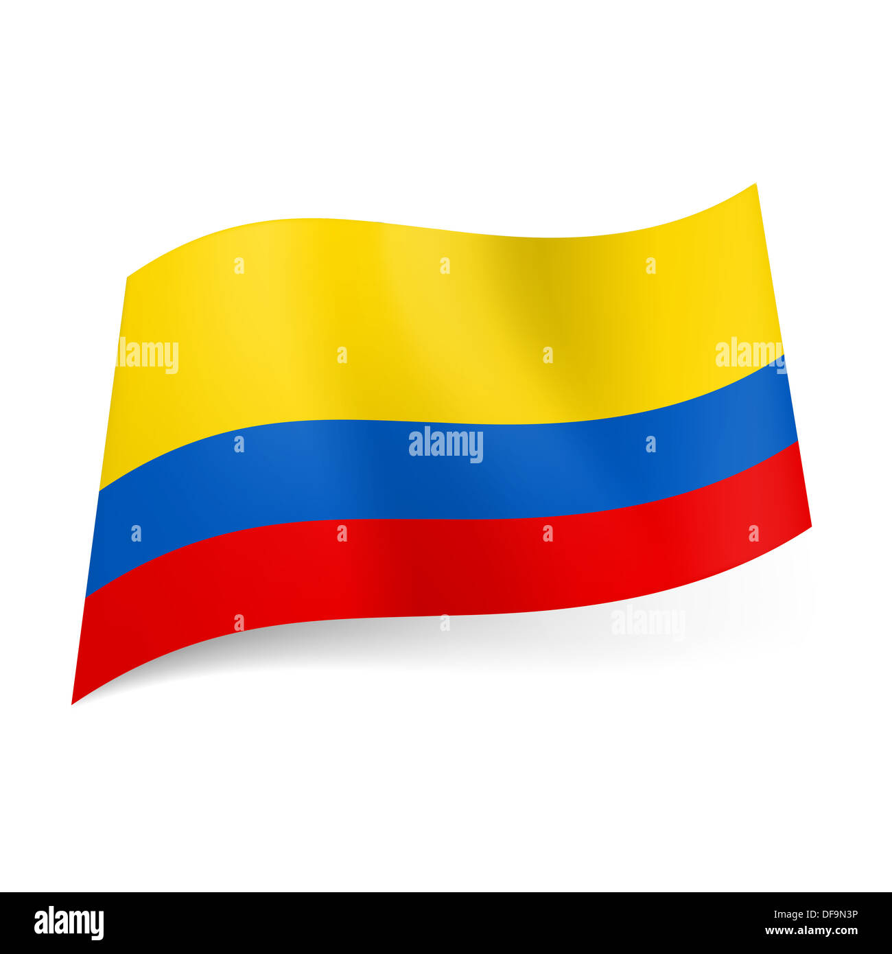 National flag of Colombia: wide red, narrow blue and red horizontal ...