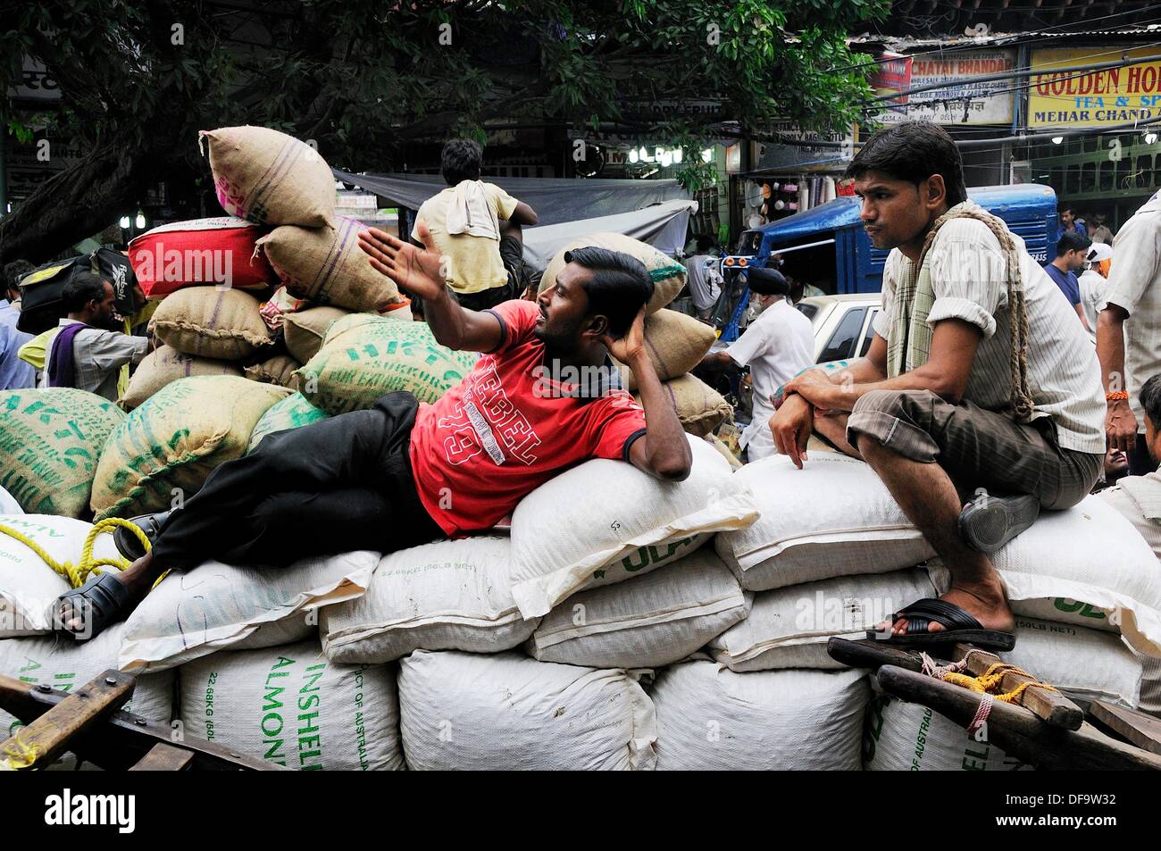 On top of the wheel carrier which cow pulling Stock Photo - Alamy