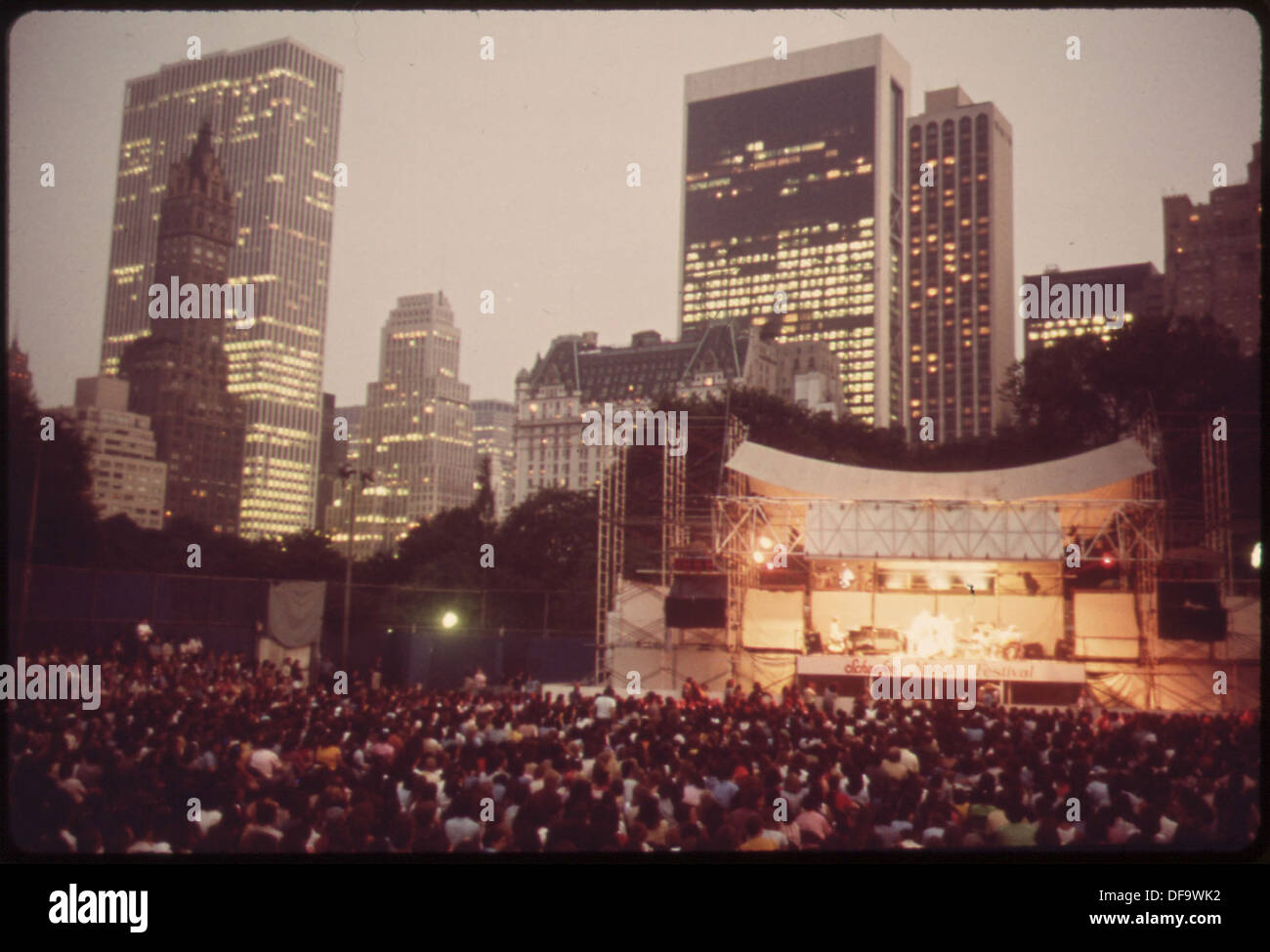 The Schaefer Bandstand in Central Park is shown on a clear June evening ...