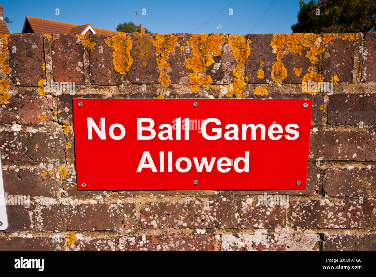 No Ball Games Sign Stock Photo - Alamy
