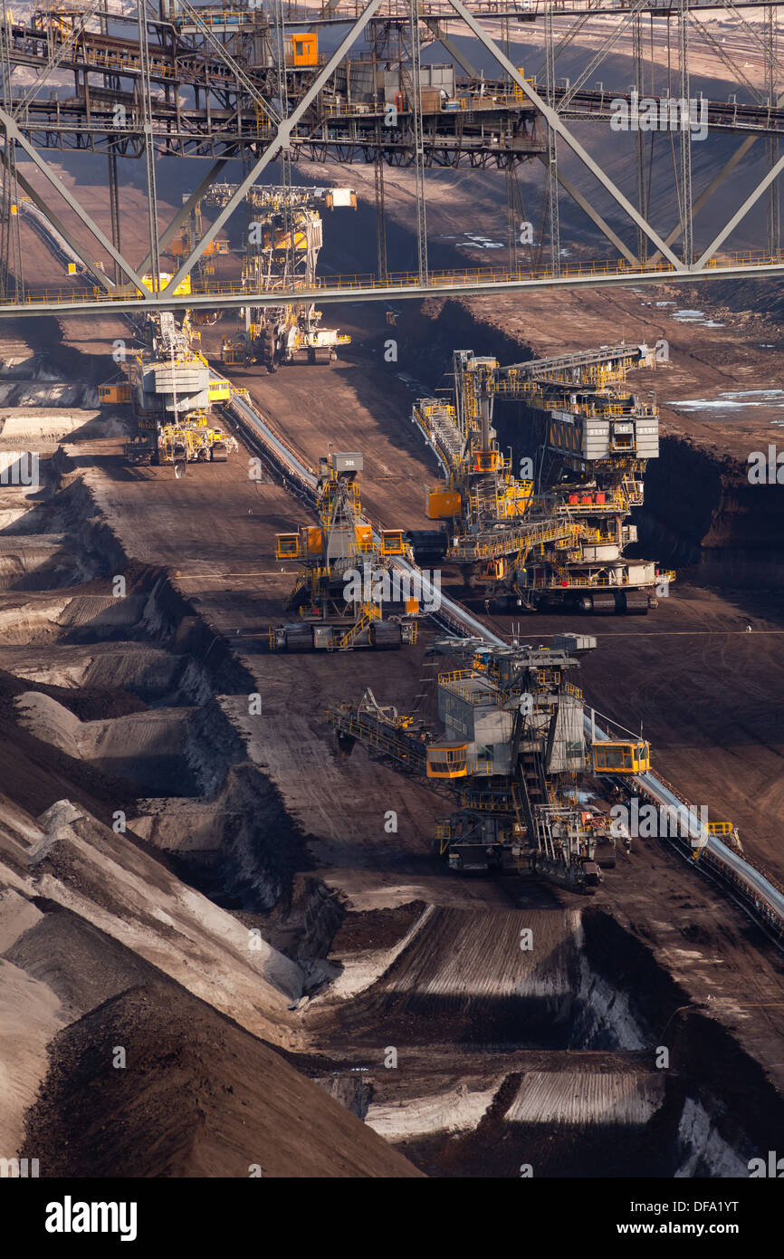 Vattenfall opencast brown coal mine - Welzow Süd, Brandenburg, Germany ...