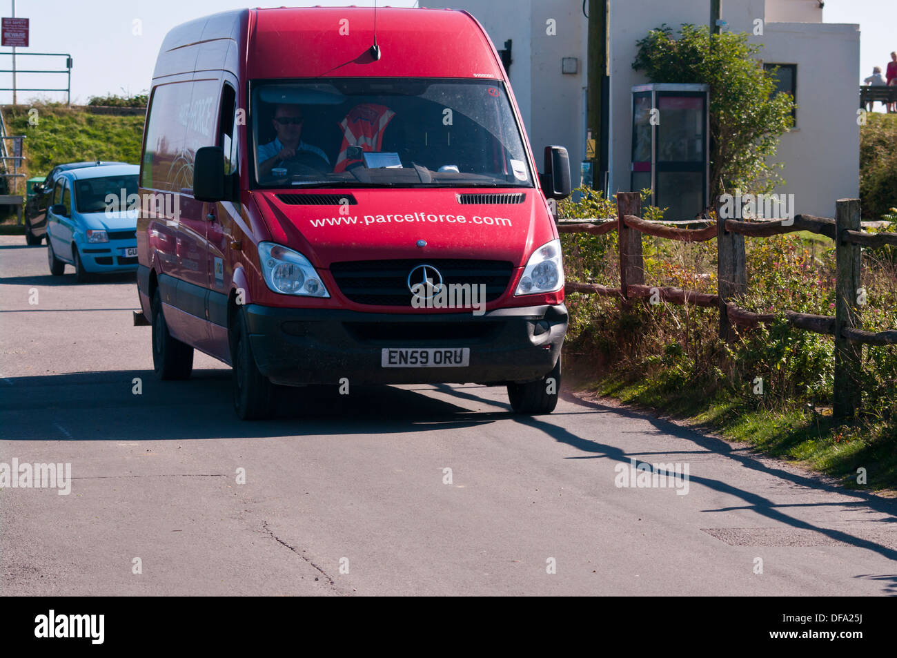 Parcelforce red van hi-res stock photography and images - Alamy