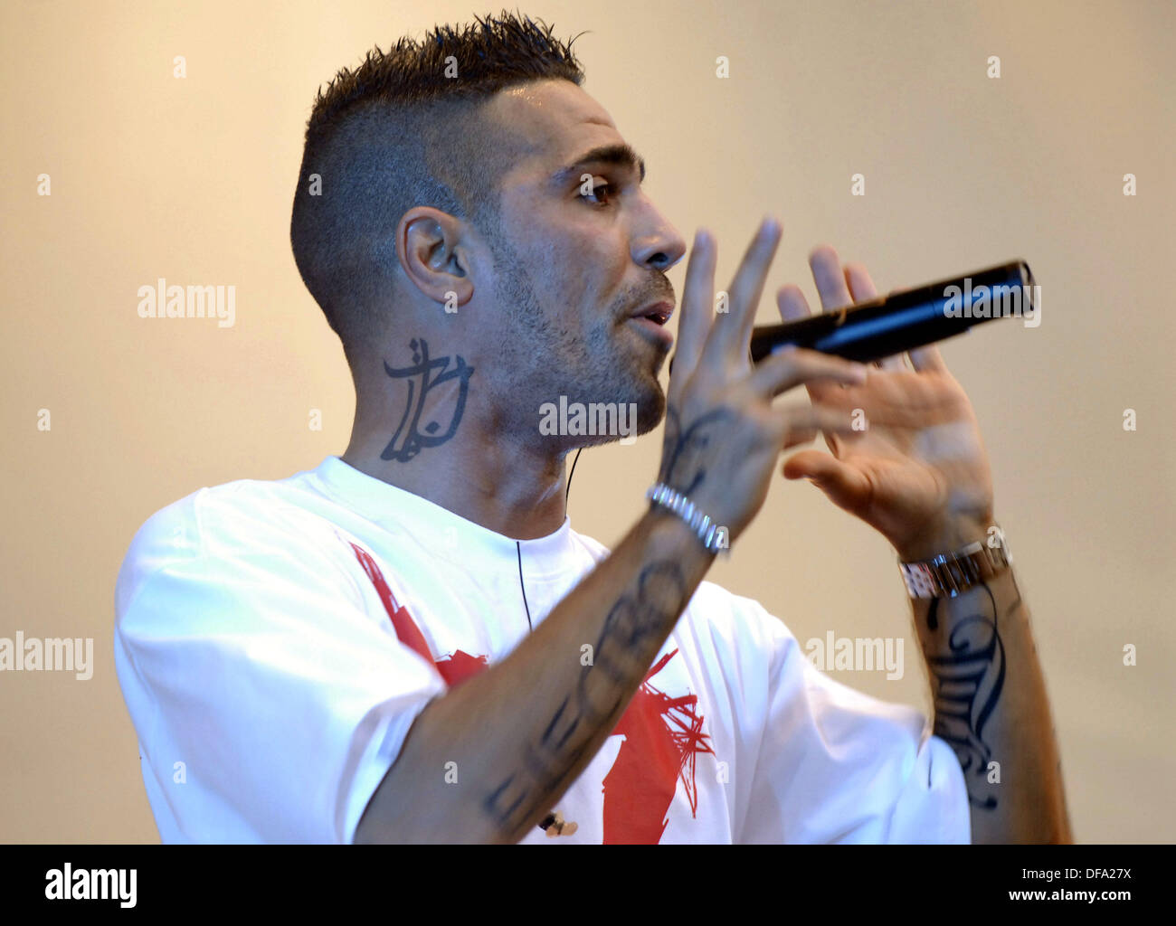 Rapper Bushido (Anis Mohamed Youssef Ferchichi) performs on stage in ...