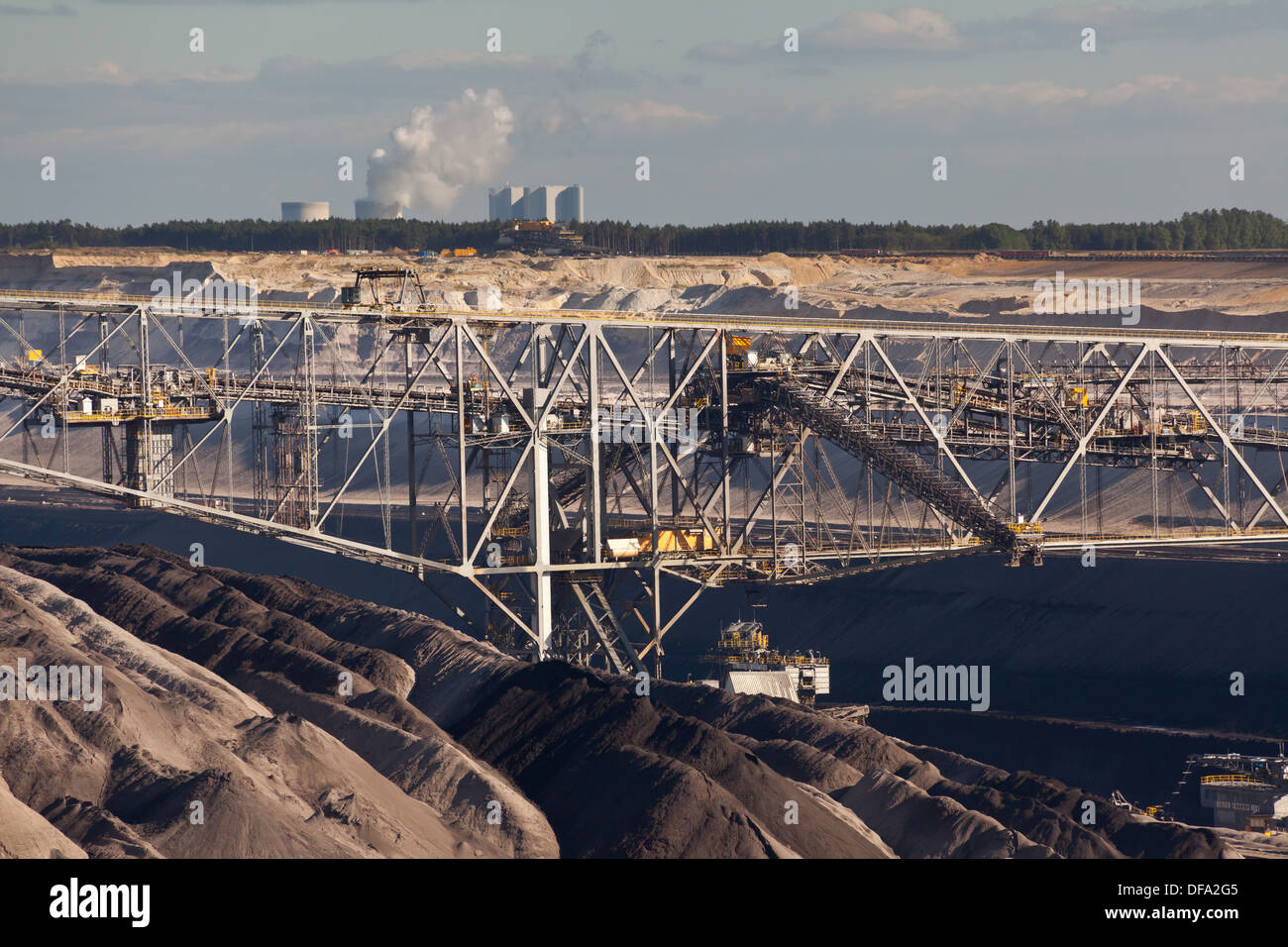 Vattenfall opencast brown coal mine - Welzow Süd, Brandenburg, Germany ...