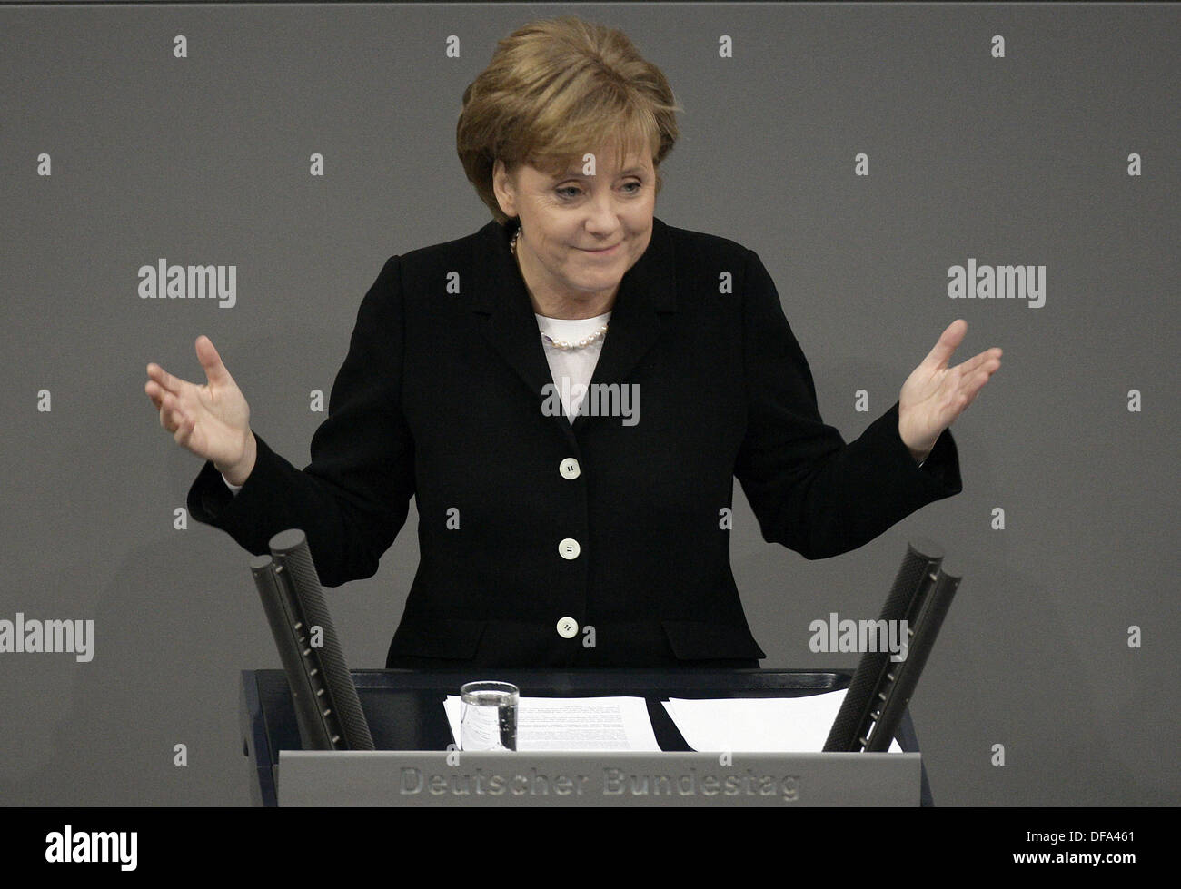 German chancellor Angela Merkel during her government declaration on ...