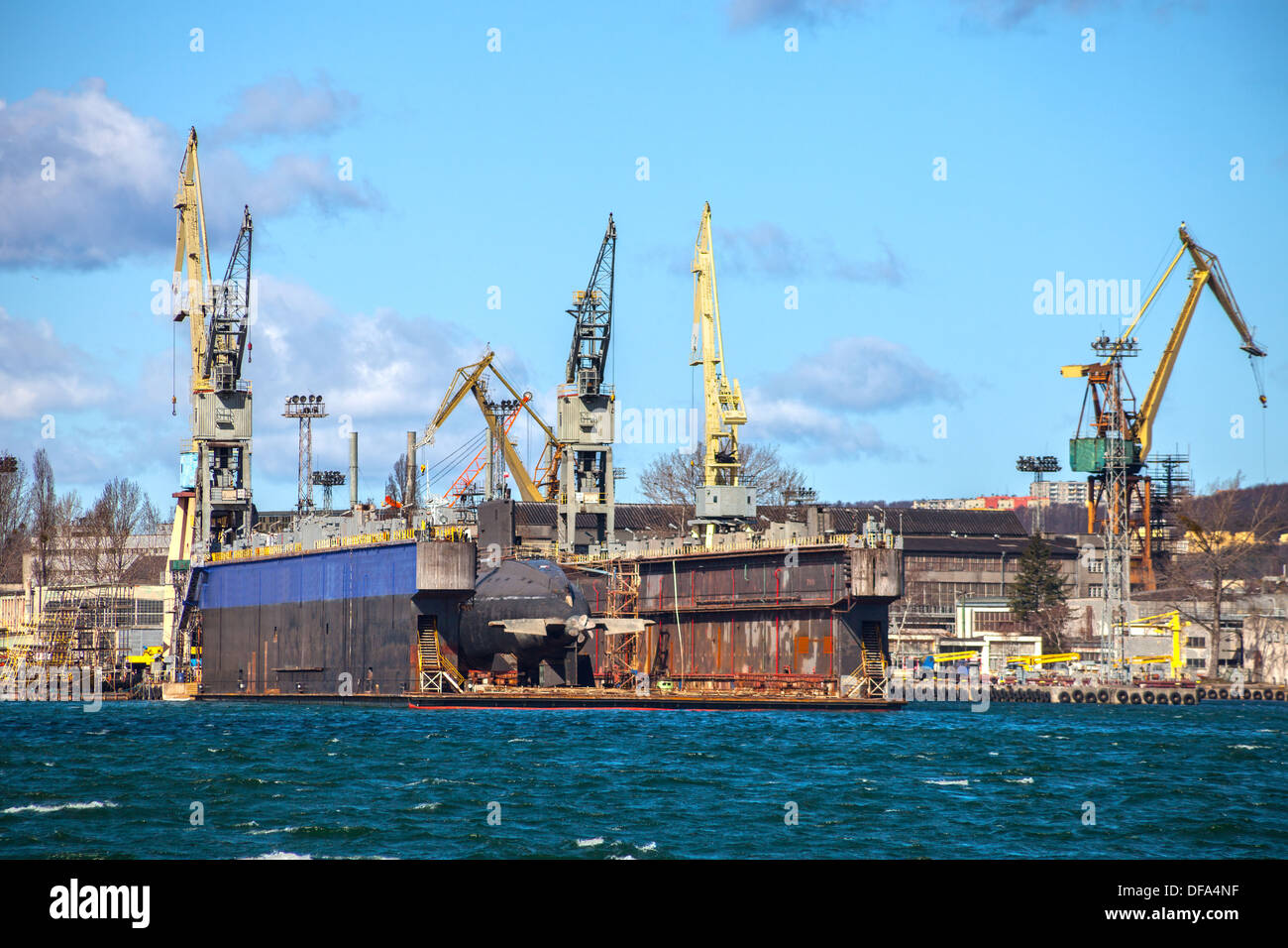 Floating dry dock in shipyard of Gdynia, Poland Stock Photo - Alamy