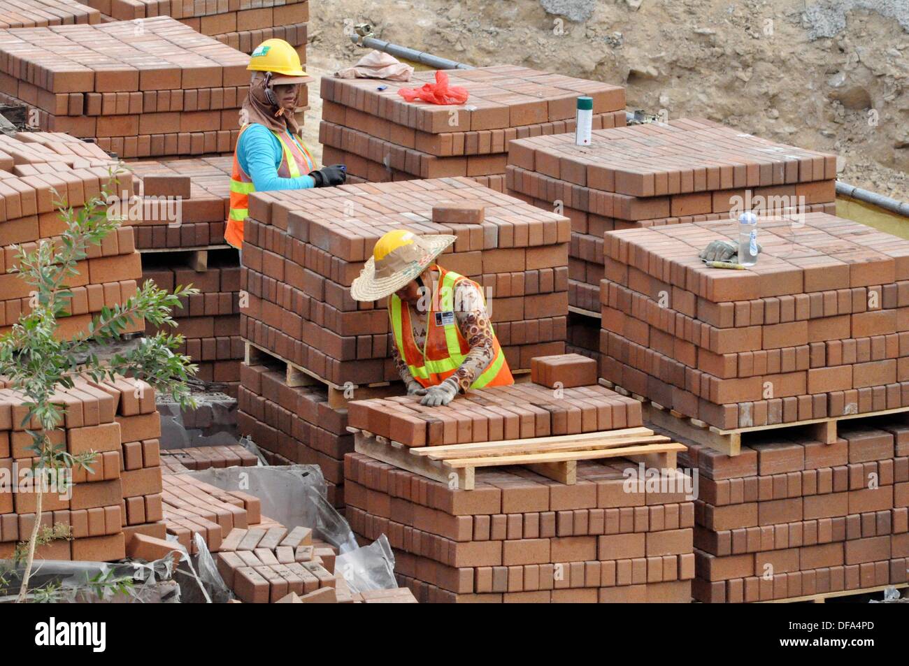 Women at work construction new pier on hi-res stock photography and ...