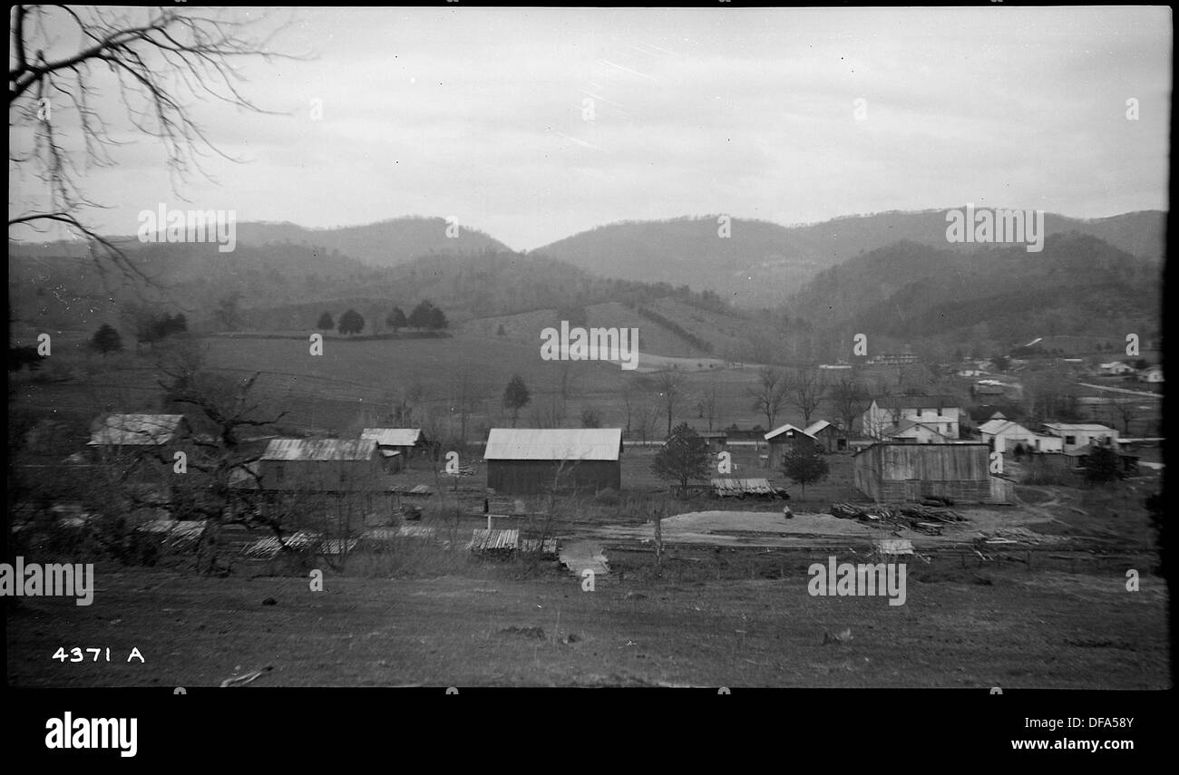 A simple view of a town, likely showcasing its layout, buildings, and ...