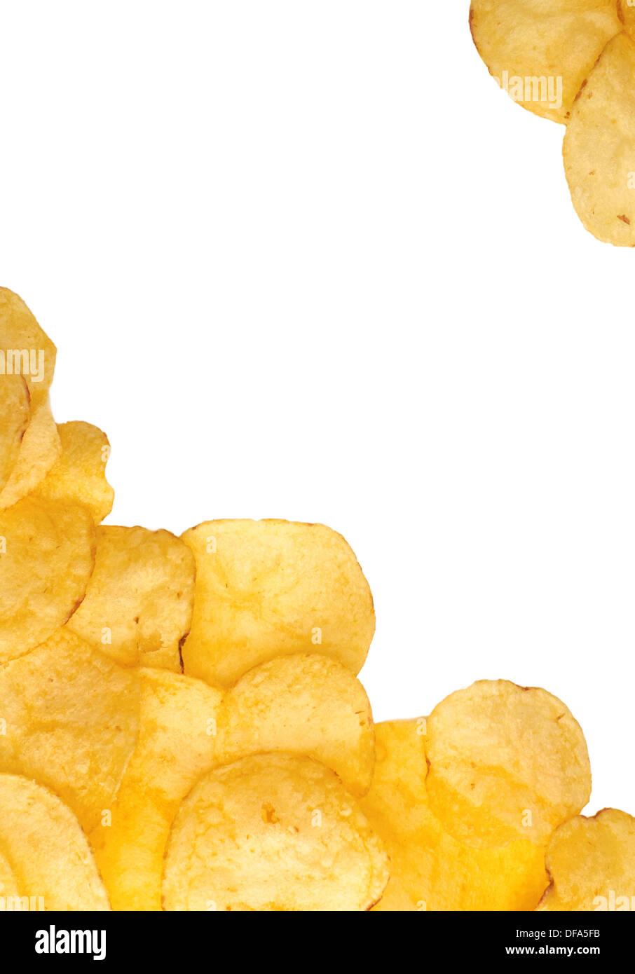 A selection of salted crisps on a white background Stock Photo - Alamy