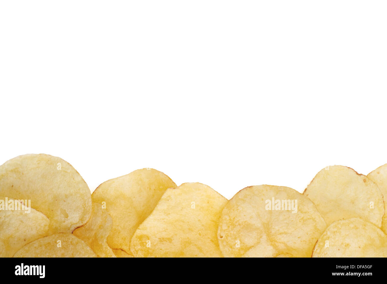 A selection of salted crisps on a white background Stock Photo - Alamy
