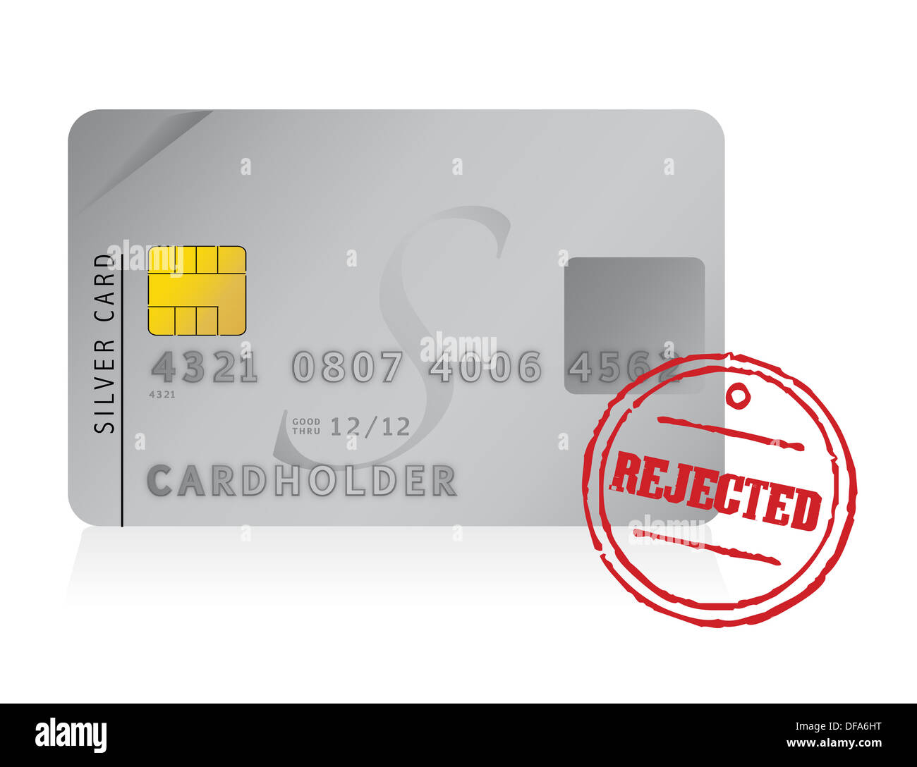 credit card rejected illustration design over white Stock Photo - Alamy