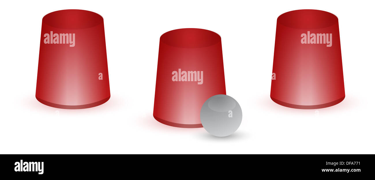 Cup and ball guessing game Cut Out Stock Images & Pictures - Alamy