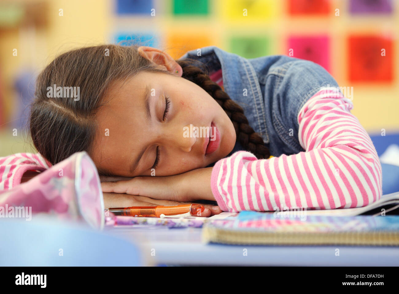 School children eyes closed classroom hi-res stock photography and ...