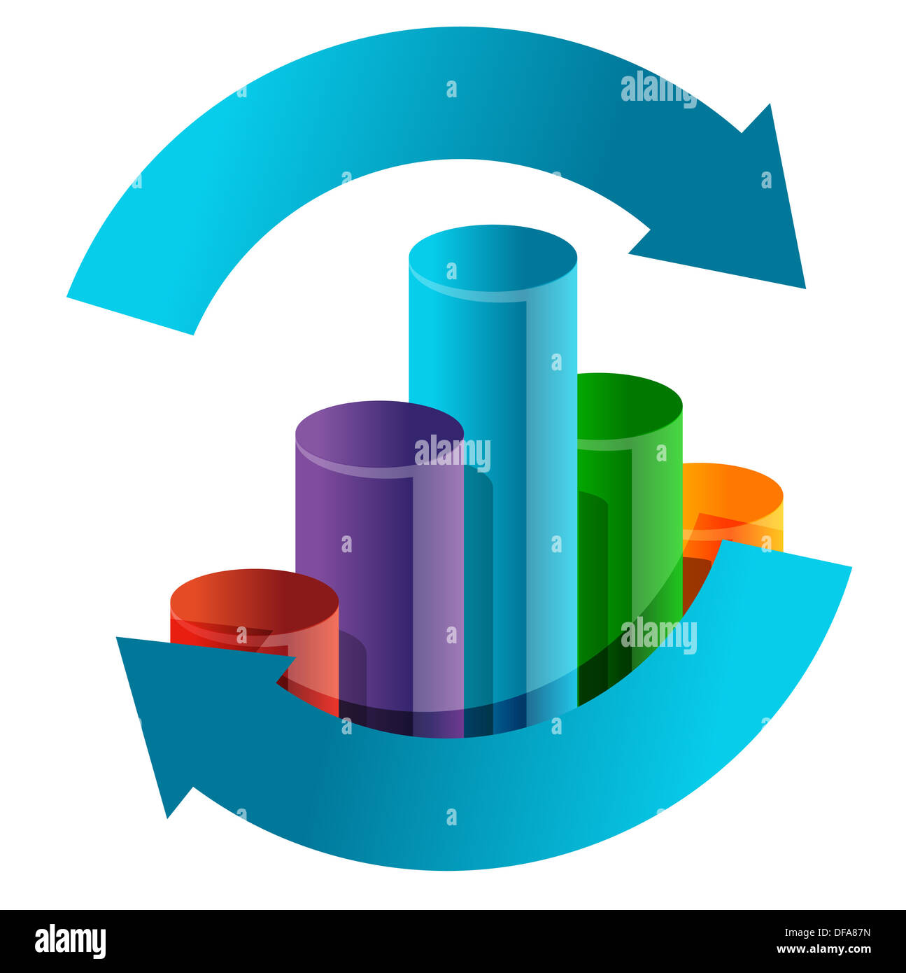 Business graph in arrow cycle illustration design Stock Photo - Alamy