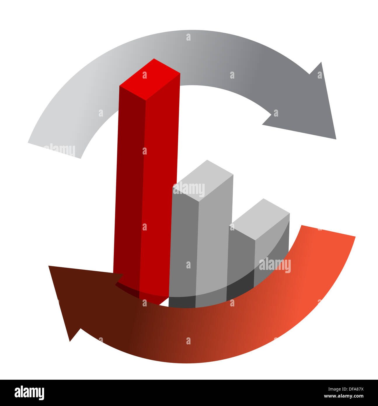 red Business graph in arrow cycle illustration design Stock Photo - Alamy