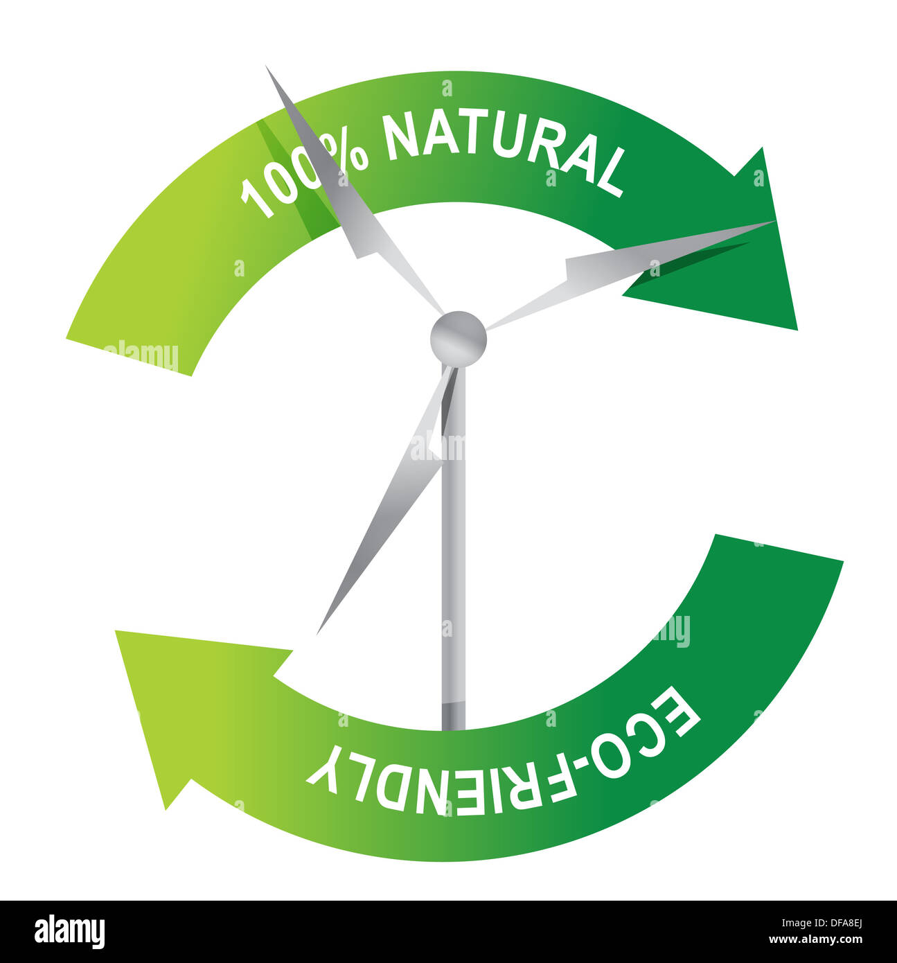 recycle wind turbine on a white background illustration design Stock ...