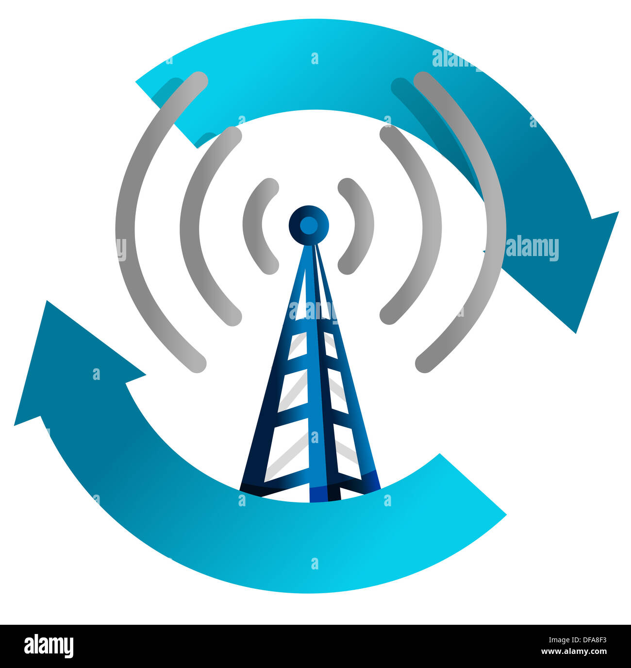 wi fi tower cycle illustration design on white Stock Photo - Alamy