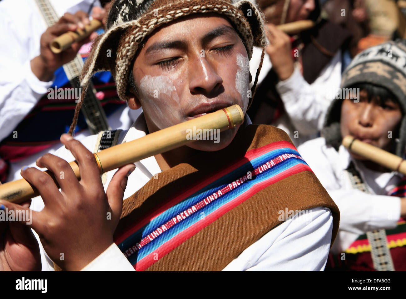 Native american playing flute young hi-res stock photography and images ...