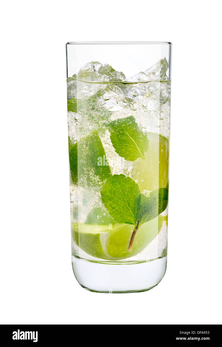 cocktail mojito with lemon and mint Stock Photo - Alamy