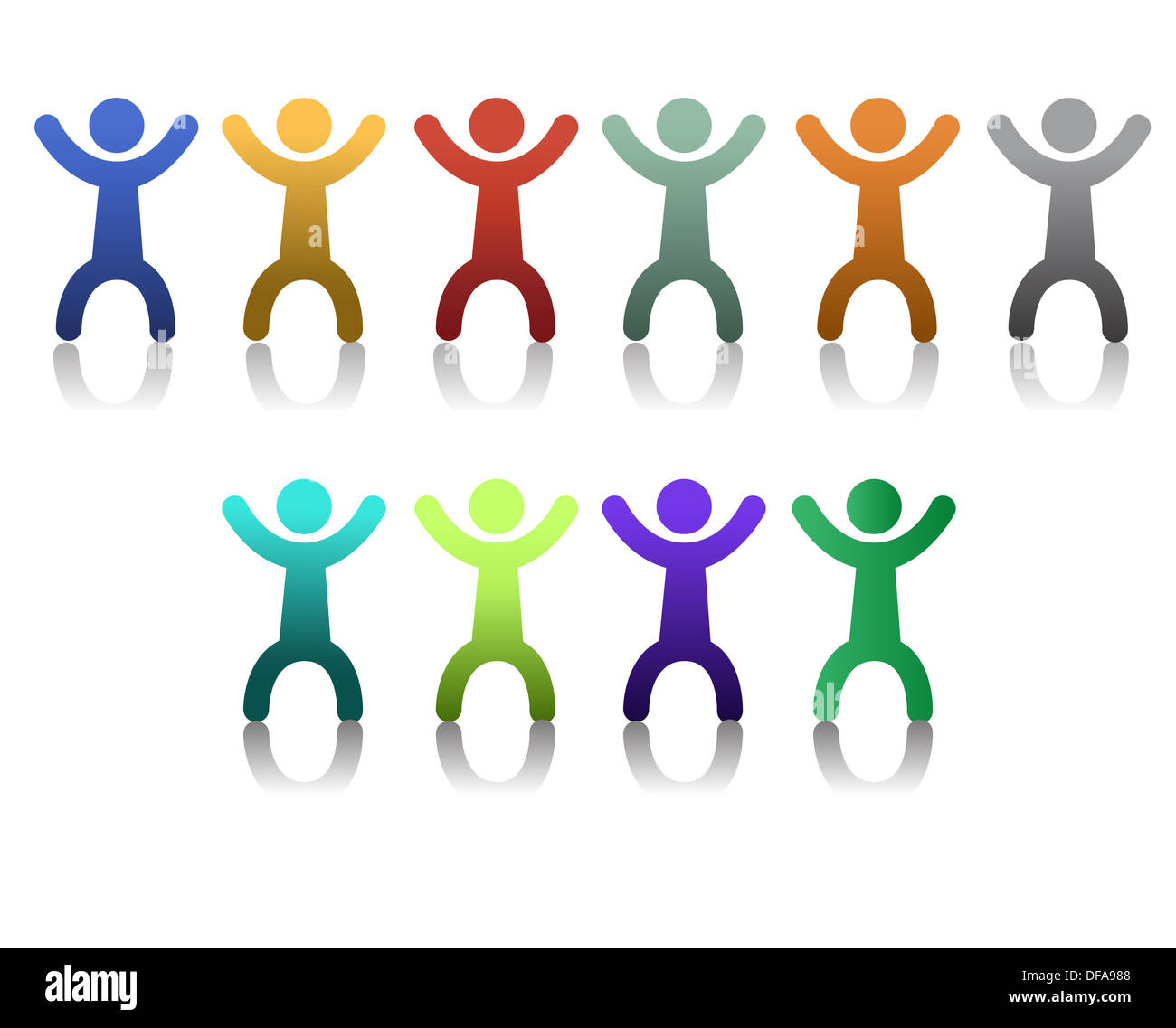 Diversity people icons isolated over a white background Stock Photo - Alamy