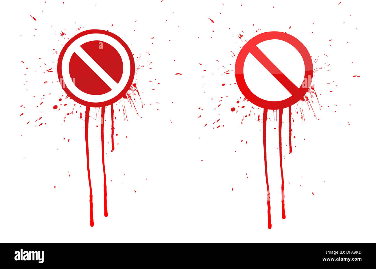 do not warning ink splatter sign Stock Photo - Alamy