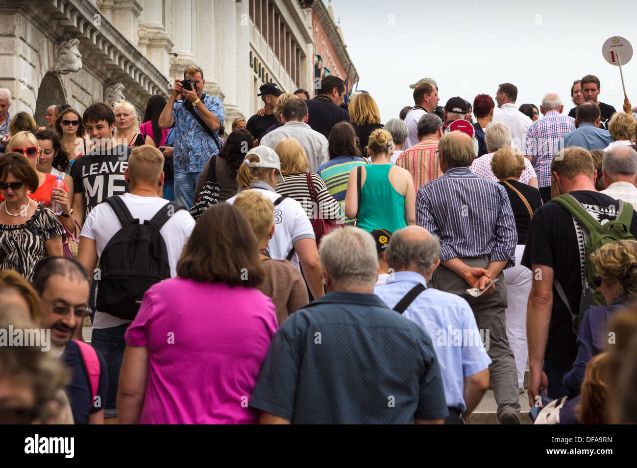 Crowded staircase steps Venice Italy Stock Photo - Alamy