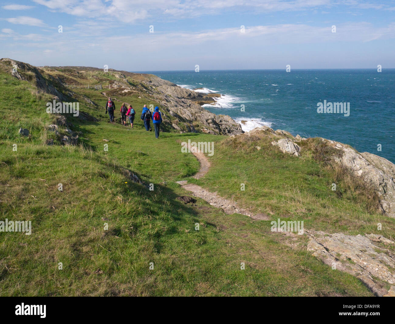 Isle of Anglesey Coastal Path North Wales Group of walkers on this ...
