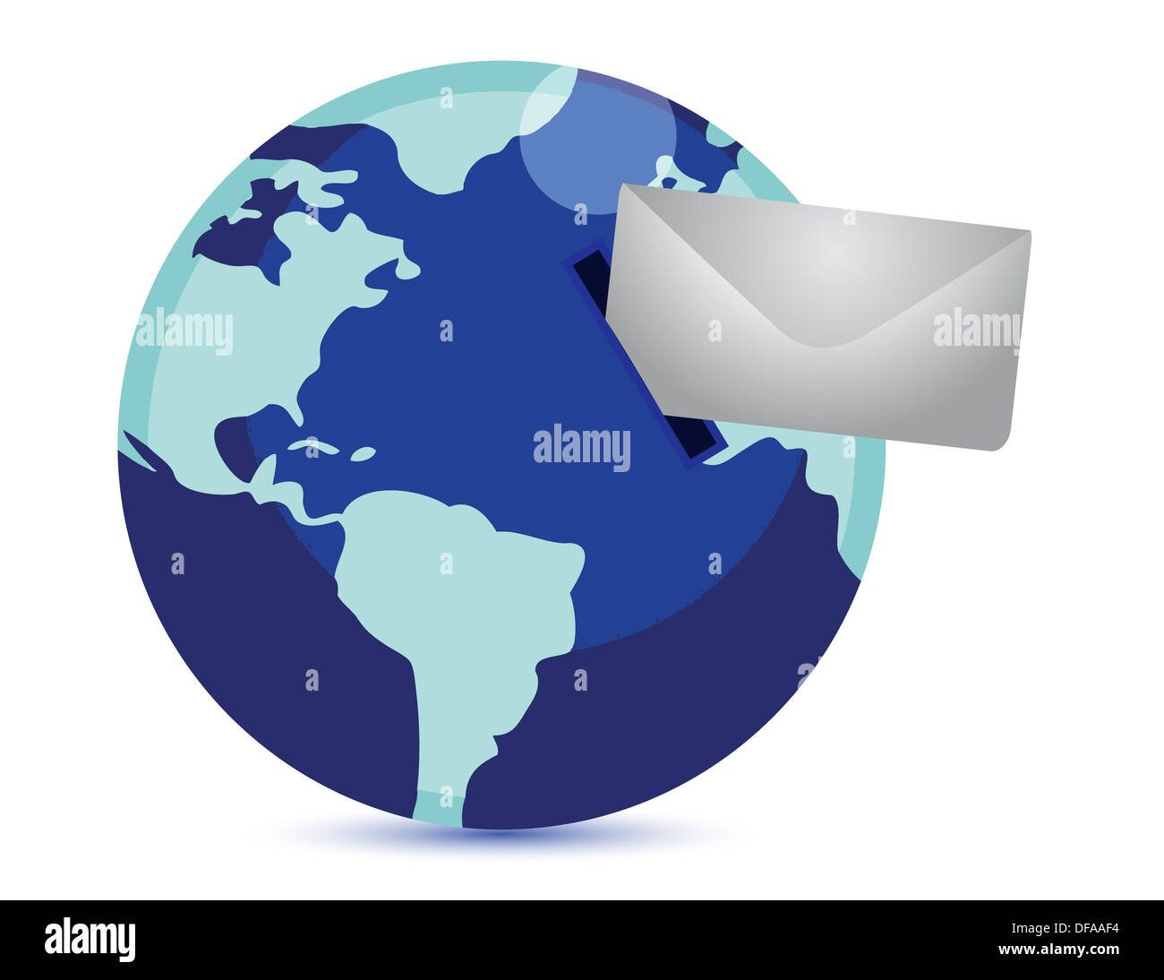 Earth as post box for global email Stock Photo - Alamy