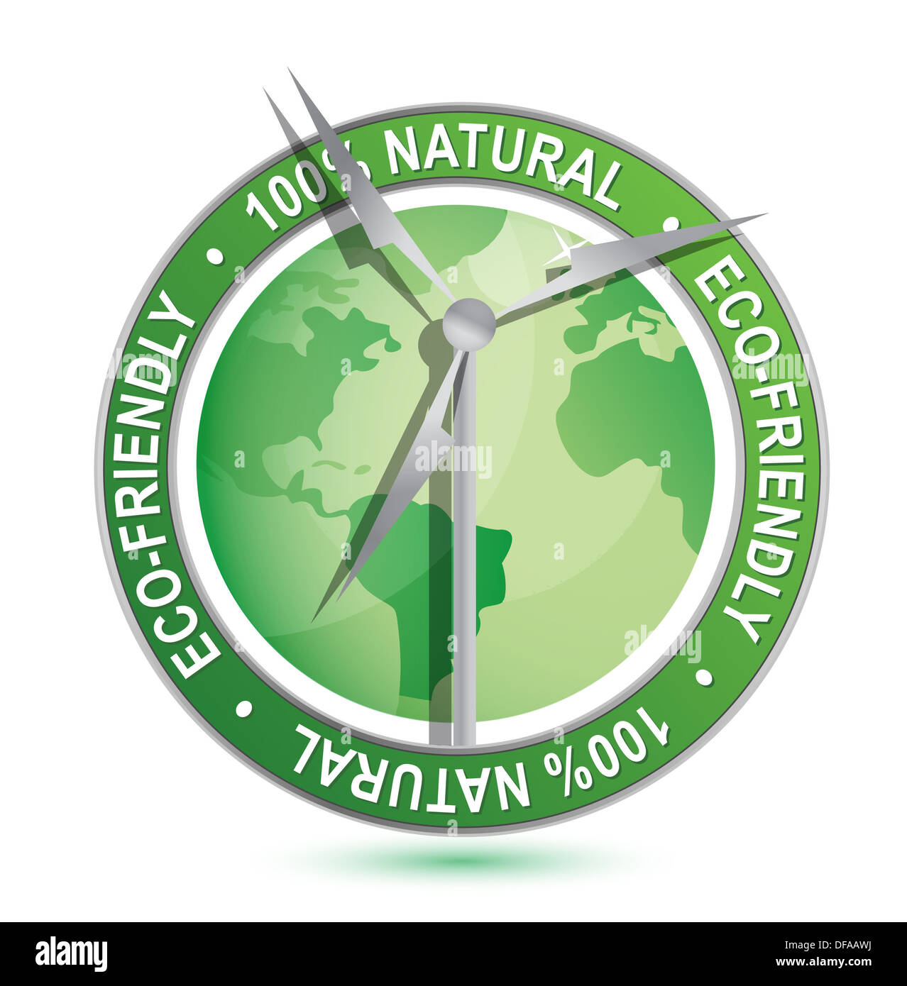 Wind power Eco-friendly sign and symbol isolated over a white ...