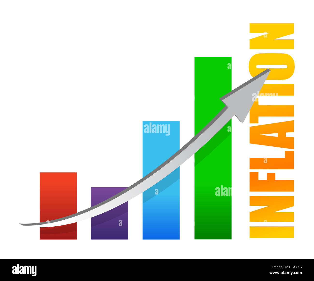 inflation chart and arrow illustration design on white Stock Photo - Alamy