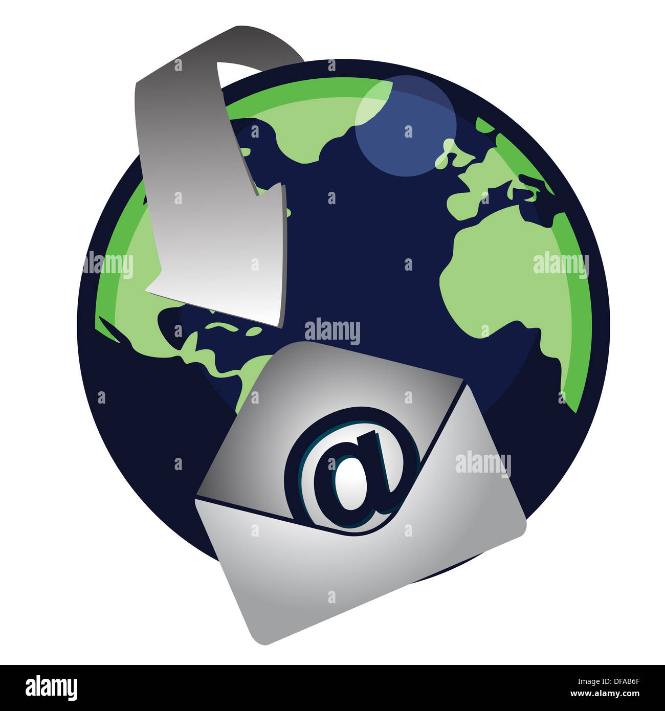 An illustration of a Global email. Vector File available. / Mail Stock ...