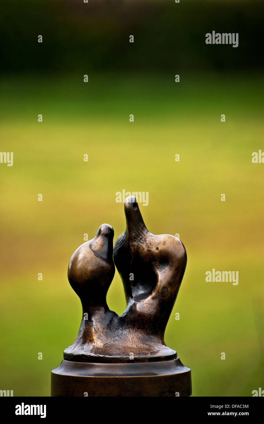 Henry Moore miniature semi abstract bronze sculpture Stock Photo - Alamy