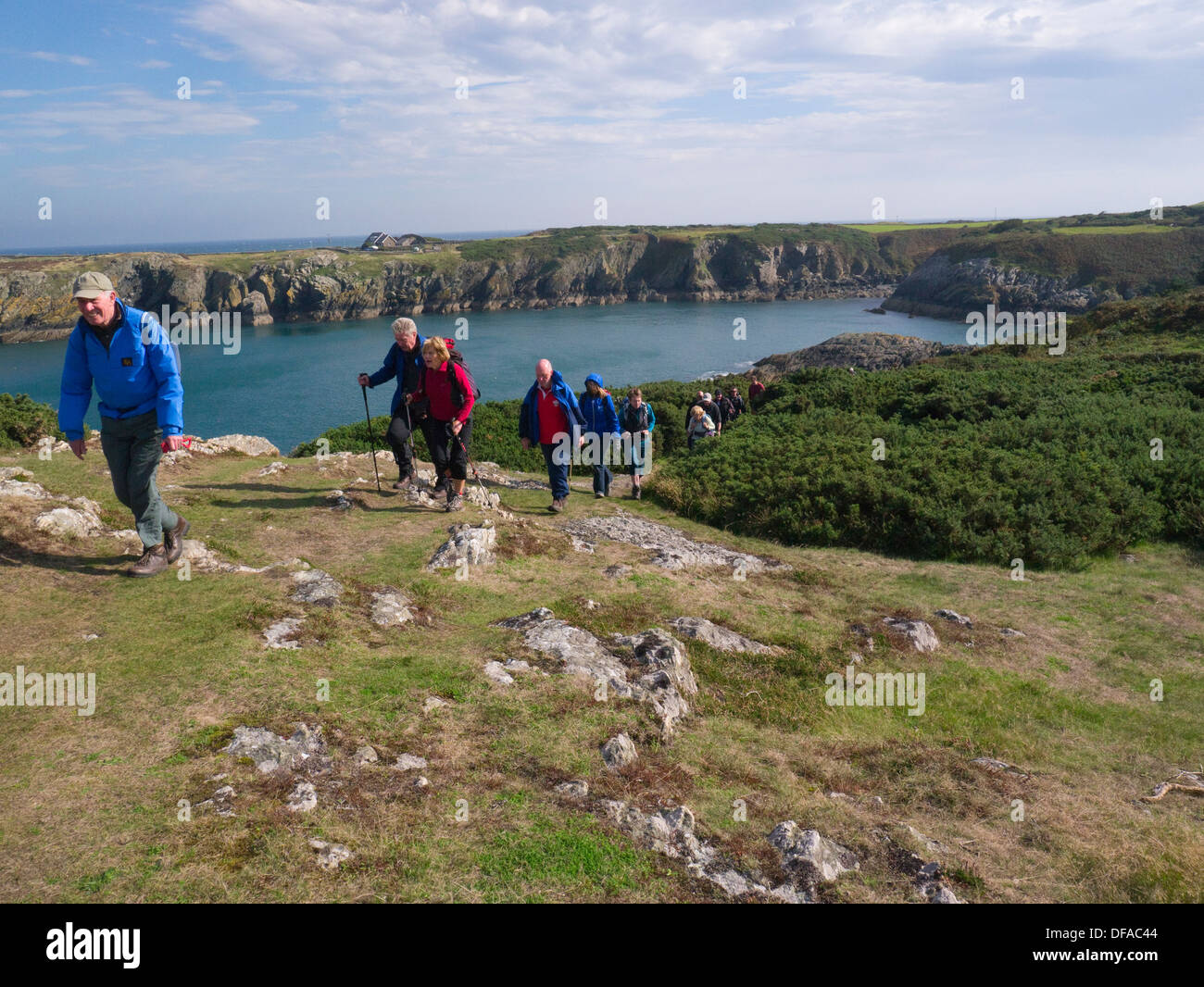 Isle of Anglesey Coastal Path North Wales Group of walkers on this ...