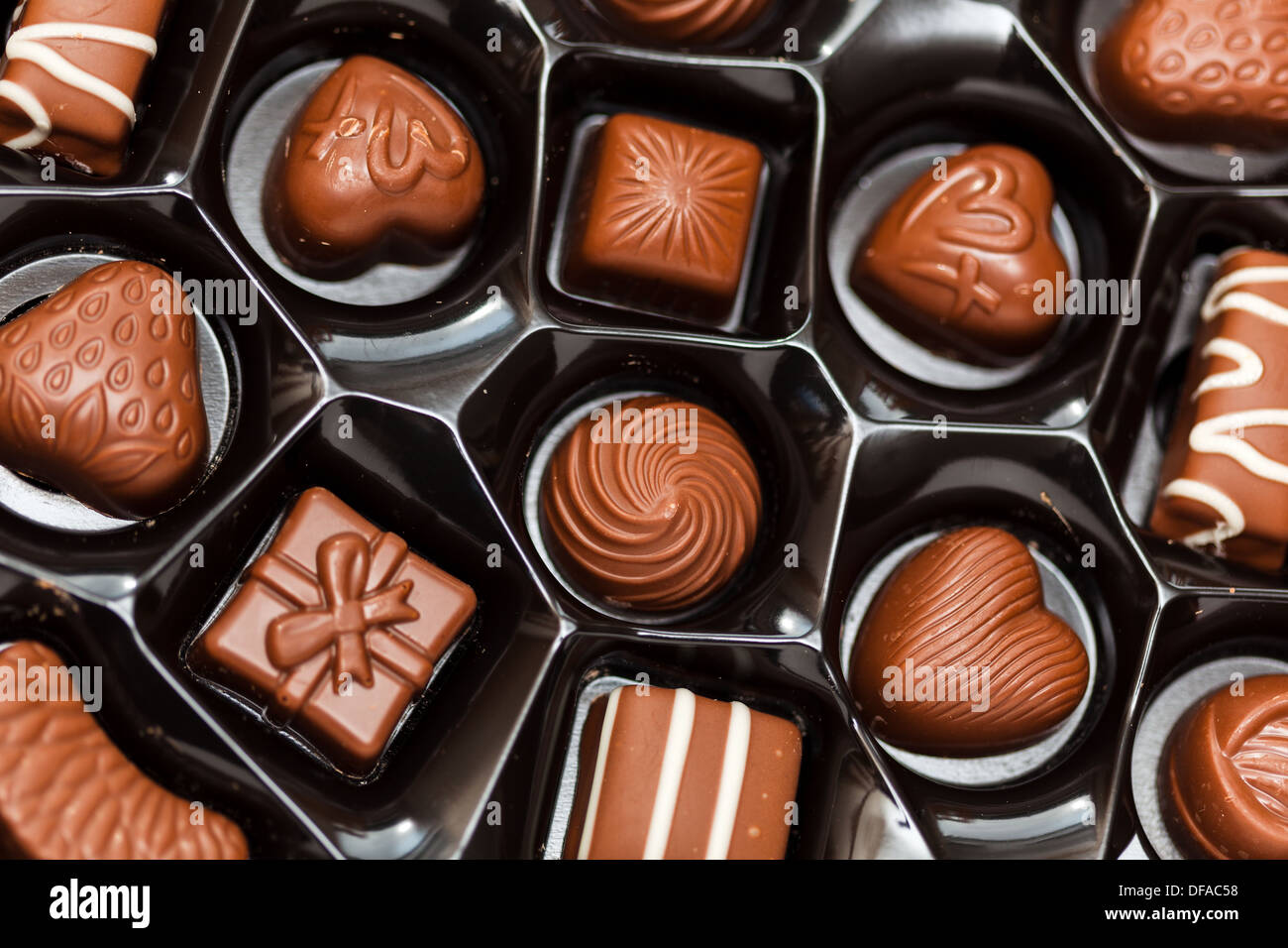 Box of Chocolates selection Stock Photo - Alamy