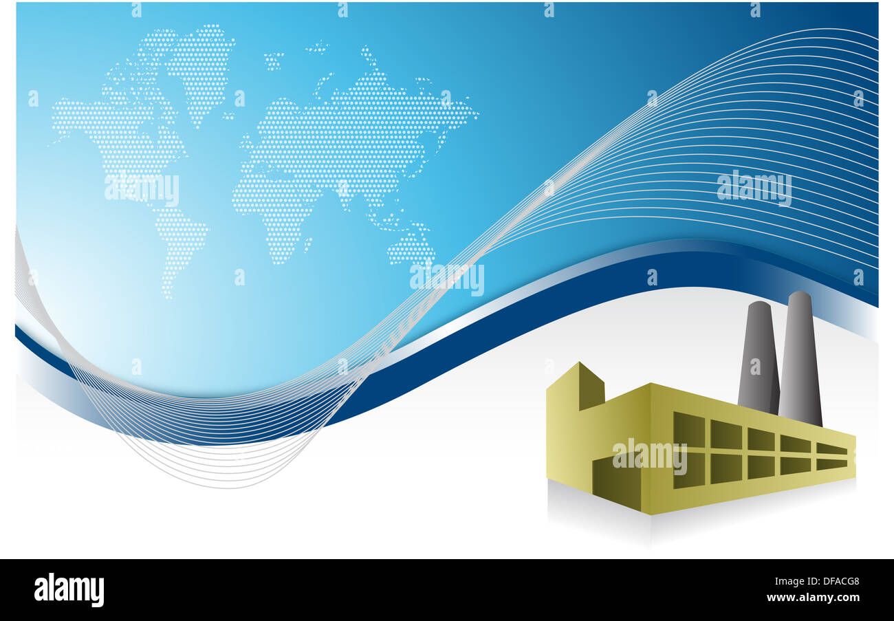 factory blue business background illustration design Stock Photo - Alamy