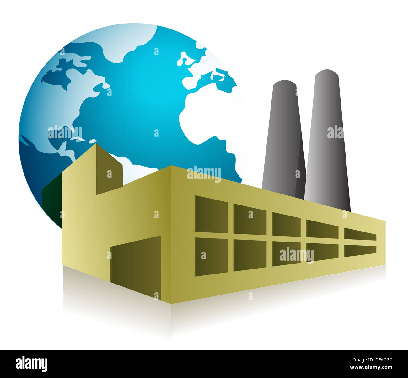 world factory concept illustration design over white Stock Photo - Alamy