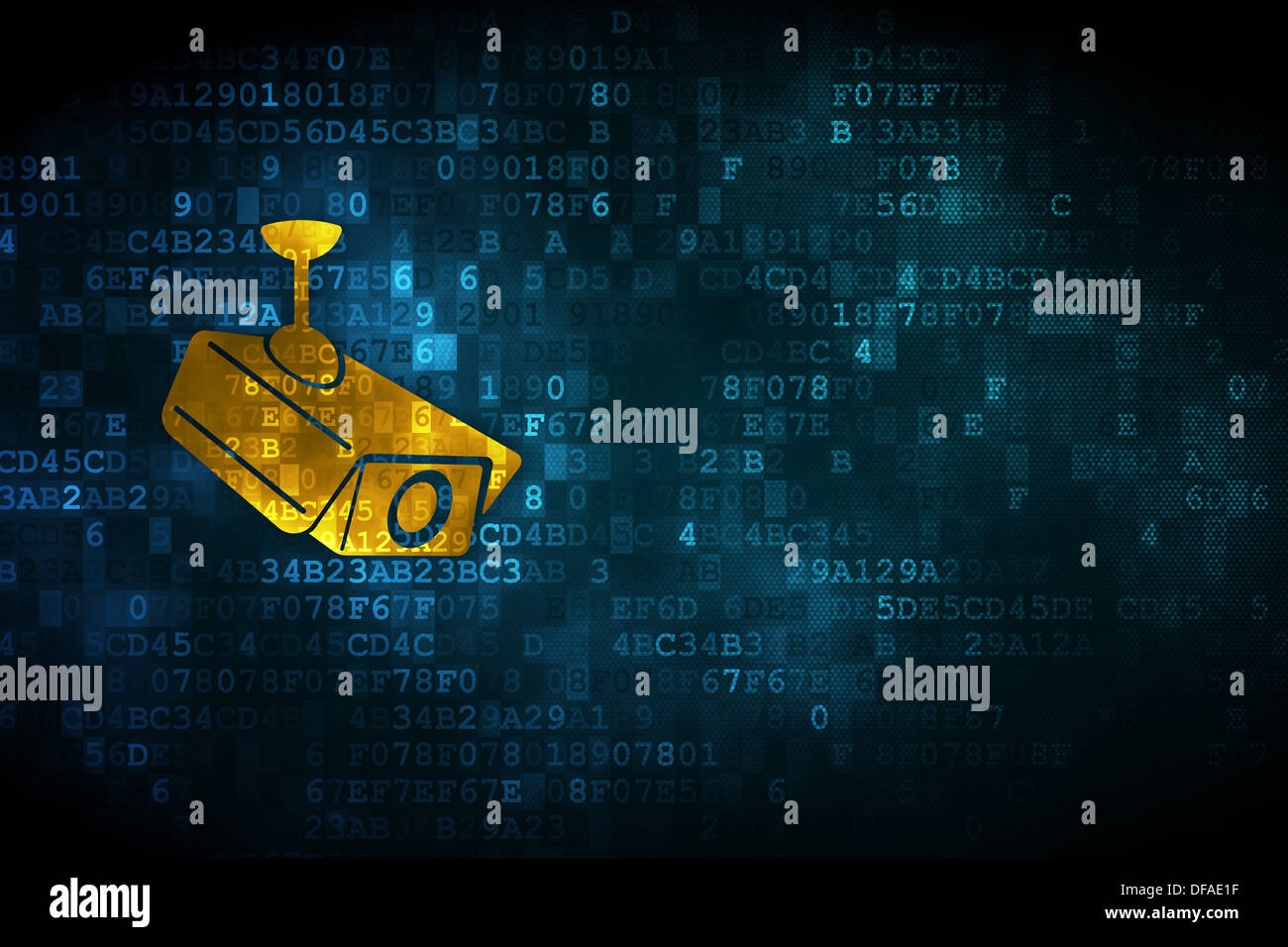 Security concept: Cctv Camera on digital background Stock Photo - Alamy