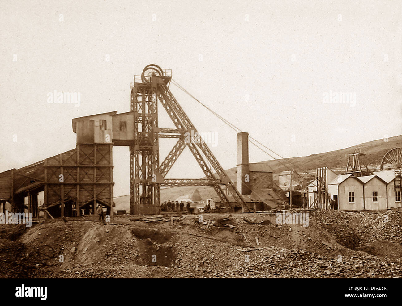 Frongoch lead and zinc mine near Pontrhydygroes early 1900s Stock Photo ...