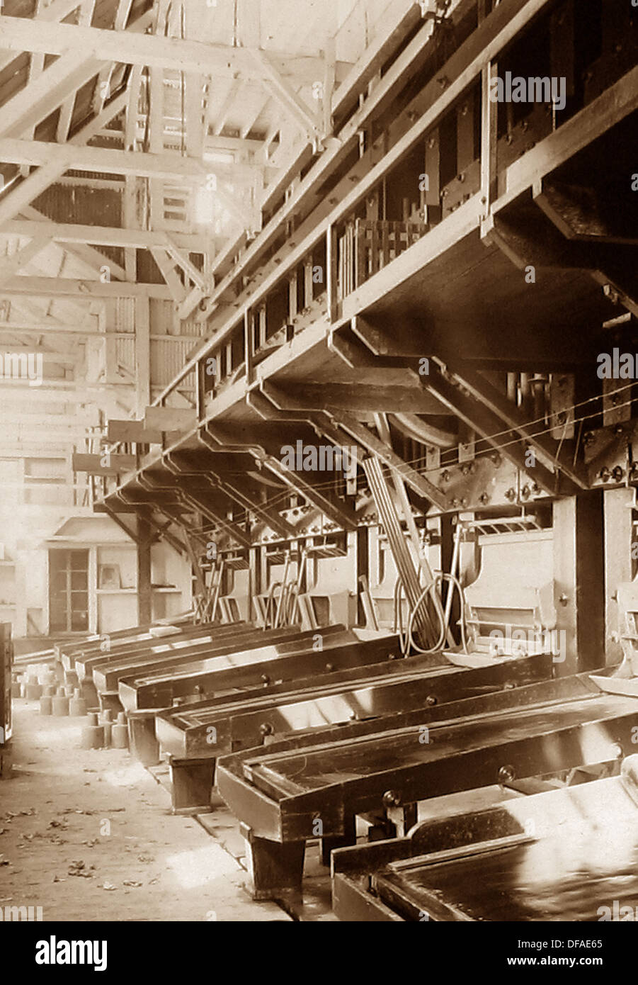 Gwynfynydd Gold Mine near Dolgellau - panning room - early 1900s Stock ...